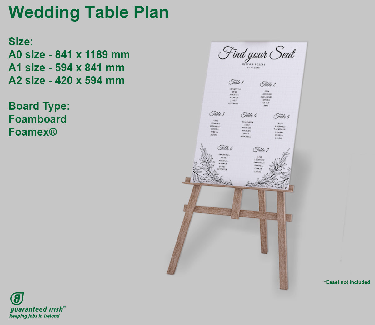 Wedding Table Plan | Printing Dublin ☘️ Fastest Turnaround in Ireland ...